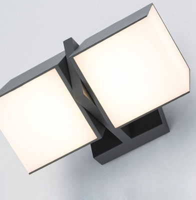 Solar Power LED Lights Pathway Path Garden Wall Lamp Black 3.5W SMD LED Outdoor Wall Light supplier