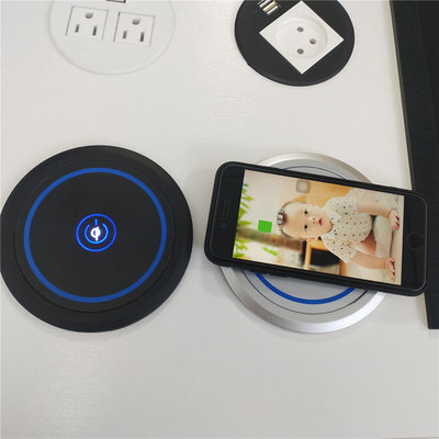 Intelligent lifting pop up desktop socket with wireless charger / Smart Motorized pop up socket modern kitchen power gro supplier