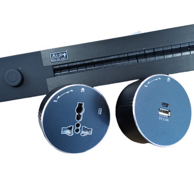 kitchen and desk embedded electrical desktop wall grade track power socket rail outlet wireless removable outlet/track s supplier
