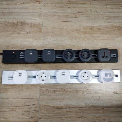 600mm Moveable Aluminum Alloy Electrical Rail tack system EU /Universal /UK power Socket with switch surget protector da supplier