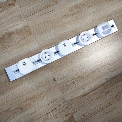 600mm Moveable Aluminum Alloy Electrical Rail tack system EU /Universal /UK power Socket with switch surget protector da supplier