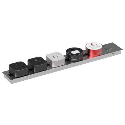 600mm smart tabletop hidden socket power track socket outlet with 3 universal adapter plugs for kitchen office hotel supplier