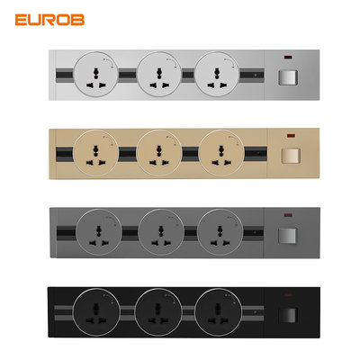 600mm smart tabletop hidden socket power track socket outlet with 3 universal adapter plugs for kitchen office hotel supplier
