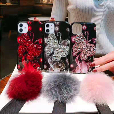 Luxury women new diamond butterfly design TPU phone case for i phone 11pro max xs xr 8 plus protective mobile phone cove supplier