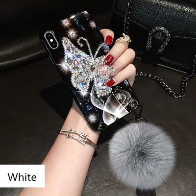 Luxury women new diamond butterfly design TPU phone case for i phone 11pro max xs xr 8 plus protective mobile phone cove supplier