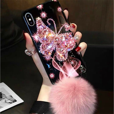 Luxury women new diamond butterfly design TPU phone case for i phone 11pro max xs xr 8 plus protective mobile phone cove supplier