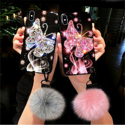 Luxury women new diamond butterfly design TPU phone case for i phone 11pro max xs xr 8 plus protective mobile phone cove supplier