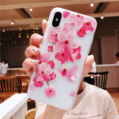 Embossed Design painting phone case For iPhone X 8 Plus 7 Plus Soft Silicone Pattern Print Hand Feel Flower Case Cover supplier