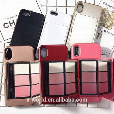new release bling mobile phone case Eye Shadow Palette Phone Case makeup case supplier