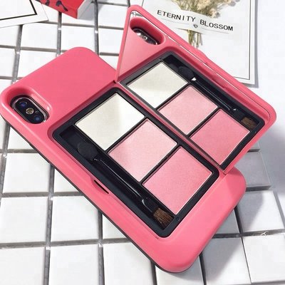 new release bling mobile phone case Eye Shadow Palette Phone Case makeup case supplier