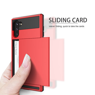 sliding card slot wallet phone case for samsung galaxy note 10 pro / note 10 plus supplier