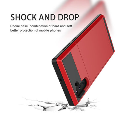 sliding card slot wallet phone case for samsung galaxy note 10 pro / note 10 plus supplier