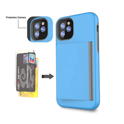 Amazon hot sale tpu pc flip card holder suitable mobile phone case for iPhone supplier