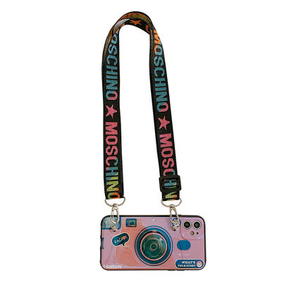 Women Crossbody Cellphone Case Drop resistance camera design slim TPU mobile phone case with strap for iphone X/XS supplier