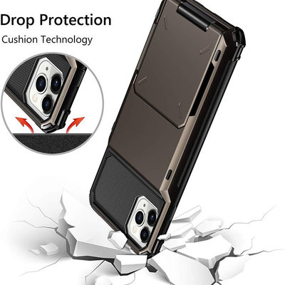 For iphone 11 / 11 pro max wallet card holder case eco friendly insert credit card slot phone case supplier