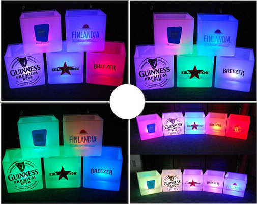 New luminous ice bucket, plastic double new strange beautiful glowing ice bucket of transp