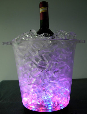 Multi-color Led ice bucket changeful with AAA battery,Logo avialable from tested factory