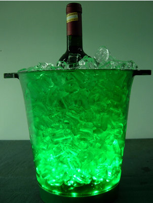 Multi-color Led ice bucket changeful with AAA battery,Logo avialable from tested factory