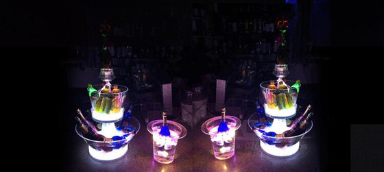 2015 New Arrival LED ice bucket For bar nightclub led three layer Acrylic Ice Bucket