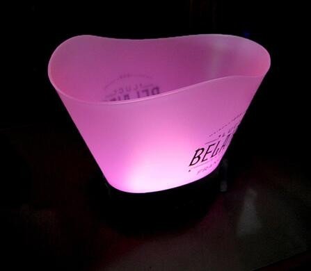 2016 New lano rechargeable plastic large led illuminated champagne cooler ice bucket