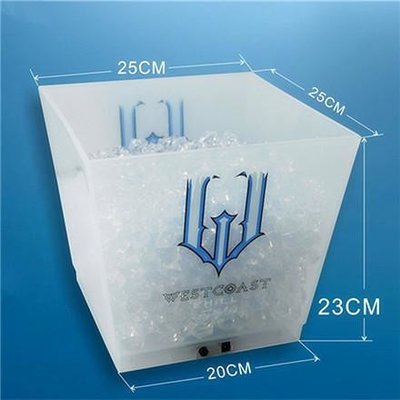 2017 New design  plastic  Led colour changing ice bucket square shap with large volume