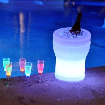 personalized Led colour changing ice bucket with stand funky ice buckets