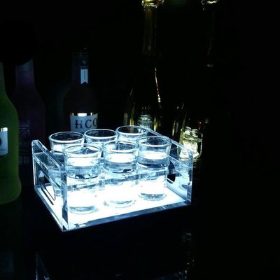 Wholesale led ice buckets for Color changeable LED 6/12-Bottle Shot Glass Bullet Cup drinkware Holder light up Wine rack