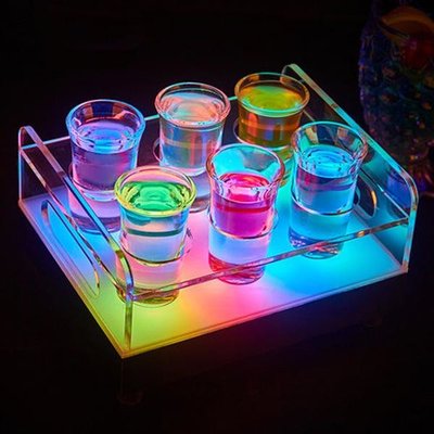 Wholesale led ice buckets for Color changeable LED 6/12-Bottle Shot Glass Bullet Cup drinkware Holder light up Wine rack