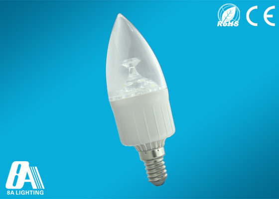 3Watt E 14 Candle Led Bulbs Warm White With Transparent Cover