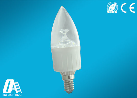 3Watt E 14 Candle Led Bulbs Warm White With Transparent Cover