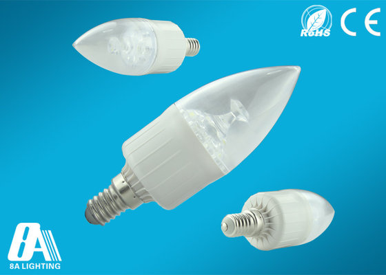 3Watt E 14 Candle Led Bulbs Warm White With Transparent Cover