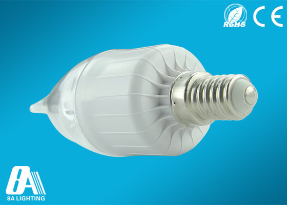 3W E14 LED Candle Bulbs Transparent Cover White 300lm 180° Beam Angle