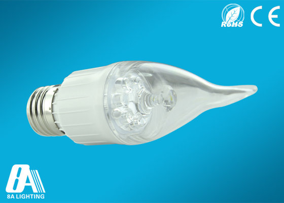 White Led 3 Watt Candle Bulb E27 ABS Transparent Cover For Bar