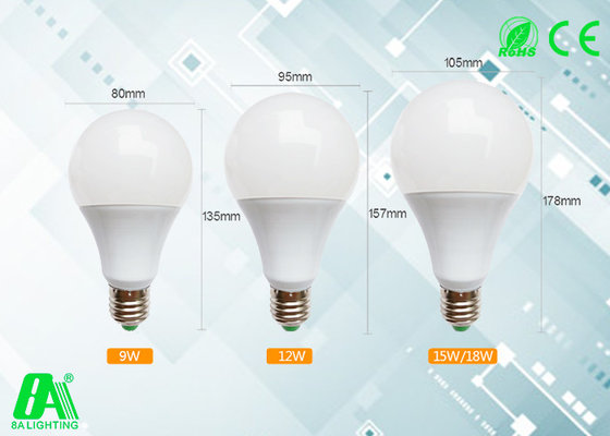 Residential 3w 5w 7w 9w 12w 15w Plastic E27 Led Bulb , Aluminum Led Lights