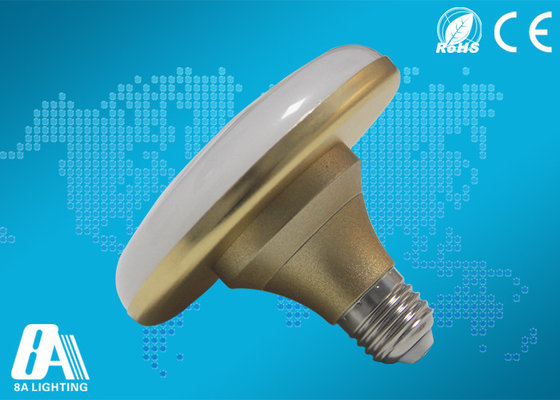 SMD2835 UFO Shape E27 Light Bulb 12W Gold Plastic And Aluminum Material