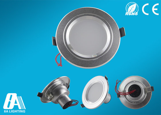 3" Lathe Aluminum 5W 3000K Recessed Led Downlights with silver housing