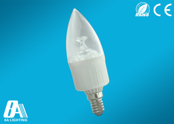 3Watt E 14 Candle Led Bulbs Warm White With Transparent Cover