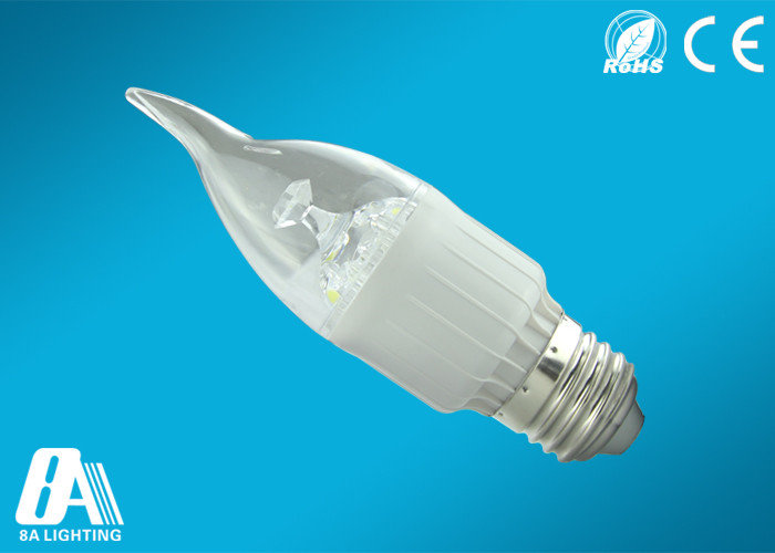 White Led 3 Watt Candle Bulb E27 ABS Transparent Cover For Bar