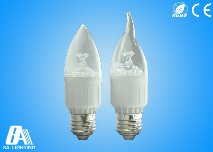Candle Bulb Light - E27-Transparent Cover AC90-264V  With 2800-6500k White