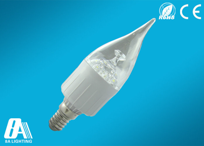 300 Lumens E14 3W LED Light Candle Bulbs PC cover Cool White AC85Volt - 265V