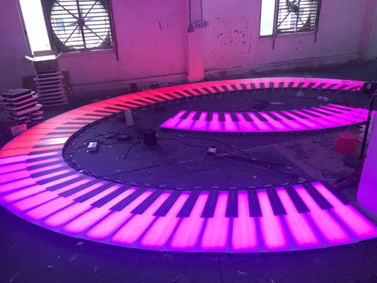 Piano Key LED Dance Floor With High Brightness Lighting , Special Effects LED Stage Light