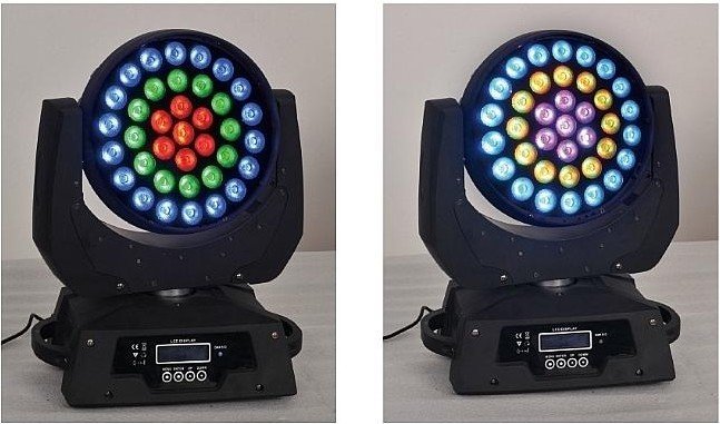 Zoom 37*15W RGBWAUV 6 in 1 LED Wash Moving Head Light for weddings,club
