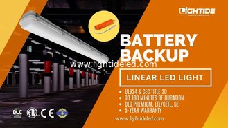 China Lightide 8' Vapor-Tight Industrial High Bay Led Lights Battery Backup, DLC /CE For 5 Years Warranty supplier