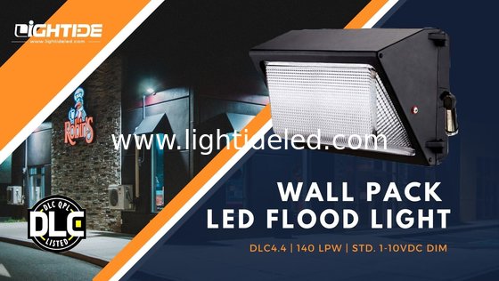 DLC Qualified LED Outside Flood Lights 120W Wall Pack, 140 LPW & 100-347vac , 5 years warranty supplier