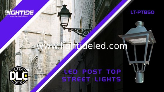 Commercial IP65 50W Led Street Lights Post Top Fixture, DLC Qualified for 5 Yrs Warranty supplier