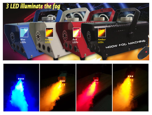 400 Watt Fog Machine , Mini LED Fog Machine  3 * 1W RGBWYP Led  X-025