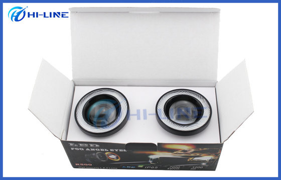 Red Lens Angel Eyes Headlights LED Fog Light Bulbs COB LED Fog Lamps 12V IP65