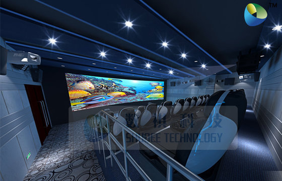 HD 5D Movie Theater With Motion Chairs For Snow Bubble / Lighting / Fog Effects