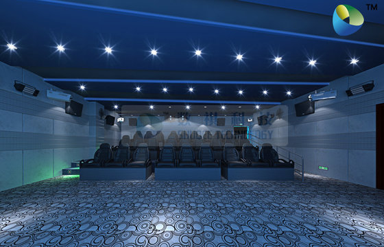 HD 5D Movie Theater With Motion Chairs For Snow Bubble / Lighting / Fog Effects