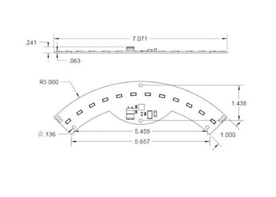 4 Watt 10" Arch 5630 SMD LED PCB Layout , LED PCB Module Board 120V AC